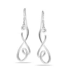 lecalla 925 sterling silver celtic knot dangle earrings | lightweight hypoallergenic teardrop drop earring for women - 50mm