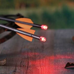 DEEPOWER Lighted Nocks for Crossbow Bolts 6-Pack Arrow Nocks for .300"/7.62mm Inside Diameter with ON/Off Switch Archery Nocks for Archery Hunting (Red)