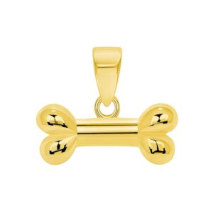 jewelry america 14k yellow gold horizontal mini dog bone charm pendant