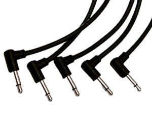 starving students music supplies luigis modular m-par right angled eurorack patch cables - package of 5 black cables, 24" (60 cm)