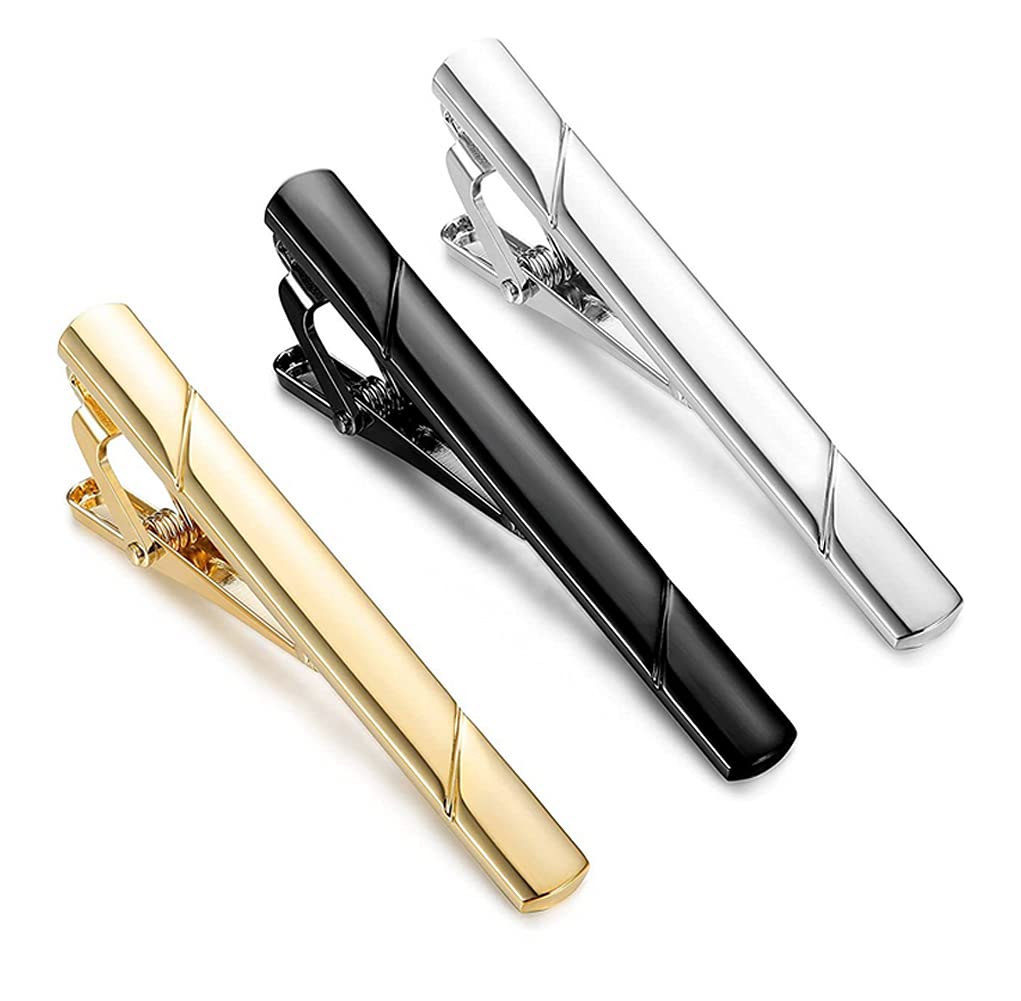 Erioctry Mens Stainless Steel Tie Clips Minimalist Necktie Tie Bar Clasp Clip Clamp Pins Best Gift For Men Business Party Wedding Best Gift and Daily Life