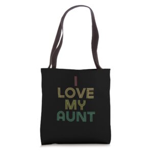 i love my aunt shirt distressed vintage retro 70s tote bag