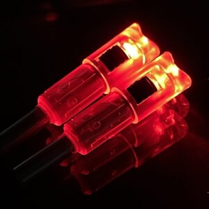 DEEPOWER Lighted Nocks for Crossbow Bolts 6-Pack Arrow Nocks for .300"/7.62mm Inside Diameter with ON/Off Switch Archery Nocks for Archery Hunting (Red)