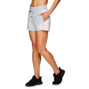 reebok women's colorblock athletic sweat shorts - xxxl (gray)