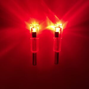 DEEPOWER Lighted Nocks for Crossbow Bolts 6-Pack Arrow Nocks for .300"/7.62mm Inside Diameter with ON/Off Switch Archery Nocks for Archery Hunting (Red)