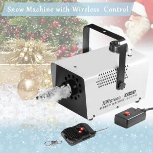 Snow Machine 600 Watt with Wireless Remote Control and Wired Control for Christmas Wedding Photography Parties Kids Stage Parades