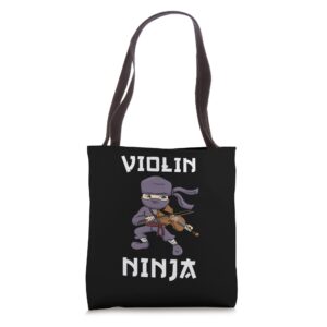 violin ninja violinist fiddle orchestra classical music tote bag