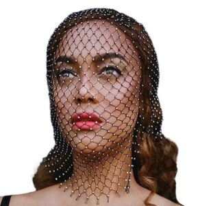 pinwe mesh rhinestone masquerade masks full face veils see through headscarfs hairbands turban head covers wraps