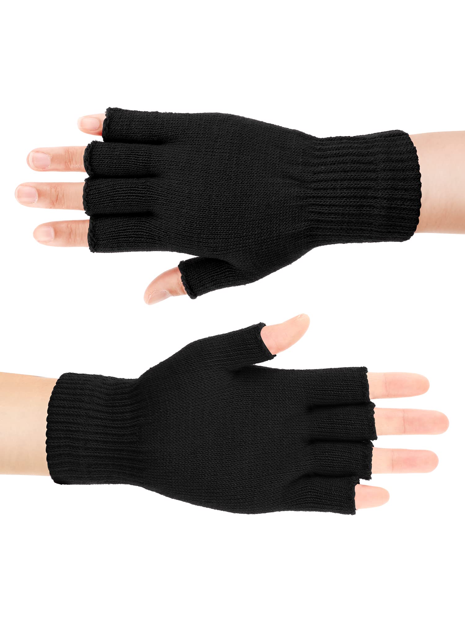 SATINIOR 2 Pair Unisex Half Finger Gloves