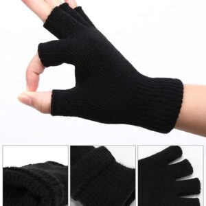 SATINIOR 2 Pair Unisex Half Finger Gloves