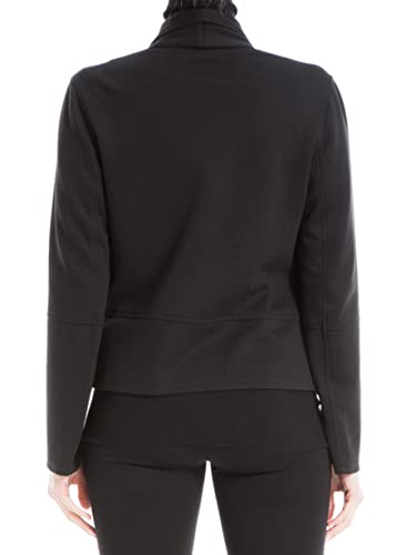 Max Studio Women's Scuba Drape Front Jacket, Black, Small