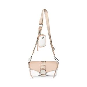 steve madden move utility crossbody bag, white/tan