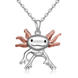 axolotl necklace sterling silver pendants cute axolotl friendship mexican necklaces for women dainty charm unique animal jewelry gift