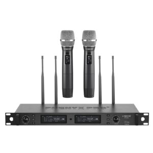 phenyx pro wireless microphone system, true diversity dual cordless microphone set, professional uhf handheld wireless microphones w/auto scan, 2x1000 channels, 328ft for stage & studio (ptu-2u)