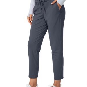 G Gradual Women's Pants with Deep Pockets 7/8 Stretch Sweatpants for Women Athletic, Golf, Lounge, Work (Dark Grey, Medium)