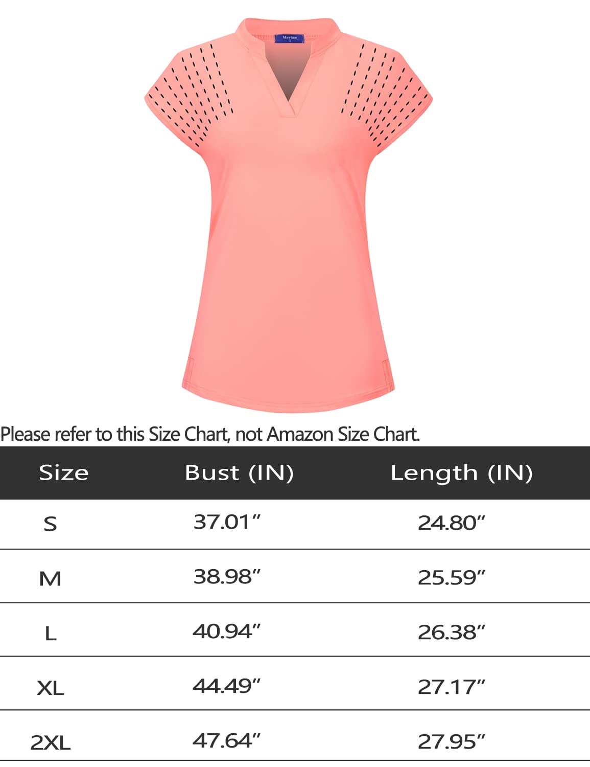 Moydan Golf Clothes for Women,Tennis Polo Shirts Athletic Moisture Wicking Running Short Sleeve Sport T Shirts V Neck Summer Casual Clothes Orange M