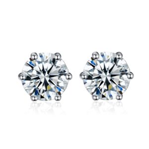 hottie honey 2ct moissanite stud earrings 925 sterling silver earrings for women men (18k white gold)…