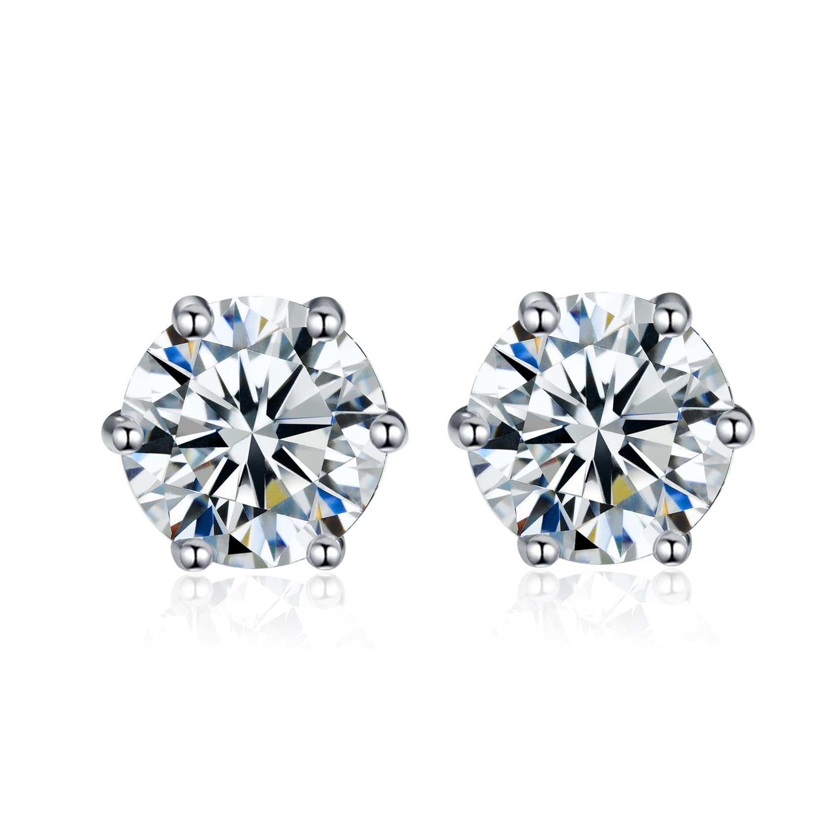 HOTTIE HONEY 2CT Moissanite Stud Earrings 925 Sterling Silver Earrings for Women Men (18k white gold)…