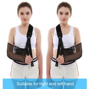 Mesh Arm Shoulder Sling - Medical Immobilizer for Shower Adjustable Torn Rotator Cuff Injury Right Left Men Women Elbow, Wrist (updated version 2)