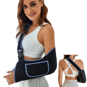 viskonda arm sling shoulder immobilizer-rotator cuff support brace-comfortable medical sling for shoulder injury,left and right arm,men and women,for broken,dislocated,fracture,strain(large)