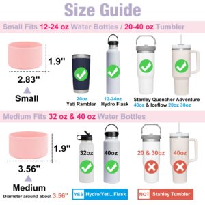 Desing Wish Protective Silicone Boot Compatible with 12oz - 24oz Hydroflask Sport Water Bottles, Non-slip Water Bottle Boot Protector Bottom Silicone Sleeve Cover (Small, Pink)