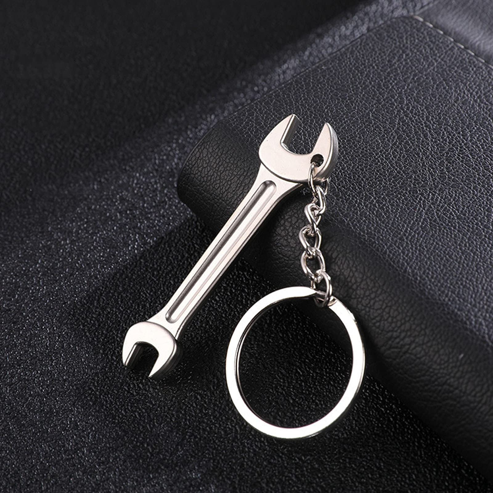 Chain Creative Keychain Adjustable Ring Keyring Wrench Key Tool Metal Keychains in Bulk (A, One Size)