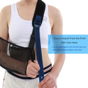 Mesh Arm Shoulder Sling - Medical Immobilizer for Shower Adjustable Torn Rotator Cuff Injury Right Left Men Women Elbow, Wrist (updated version 2)