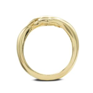 Women's Hug Ring 14K Yellow Gold Hand Style Hug Embrace Statement Promise Ring (Size 7.5)