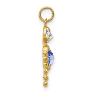 Auriga Fine Jewelry 10K Yellow Gold September Boy Birthstone Charm Pendant for Women (L- 0.79 Inch, W- 0.4 Inch)