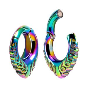 erkuoo 2 pc ear hangers gauges stainless steel ear weights expander dangle ear tunnels plugs stretcher body piercing jewelry 2g(6mm)