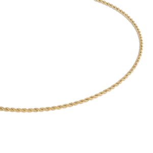 Barzel 18K Gold Plated Rope Chain Necklace - Made In Brazil (2 Milimeter, 22 Inches)