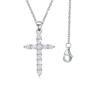 silver cross necklaces for women diamond cross necklace for women silver,925 sterling silver cross pendant small dainty cz cross necklace faith necklace jewelry gifts for women