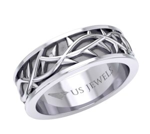 us jewels ladies 925 sterling silver crown of thorns ring, size 6