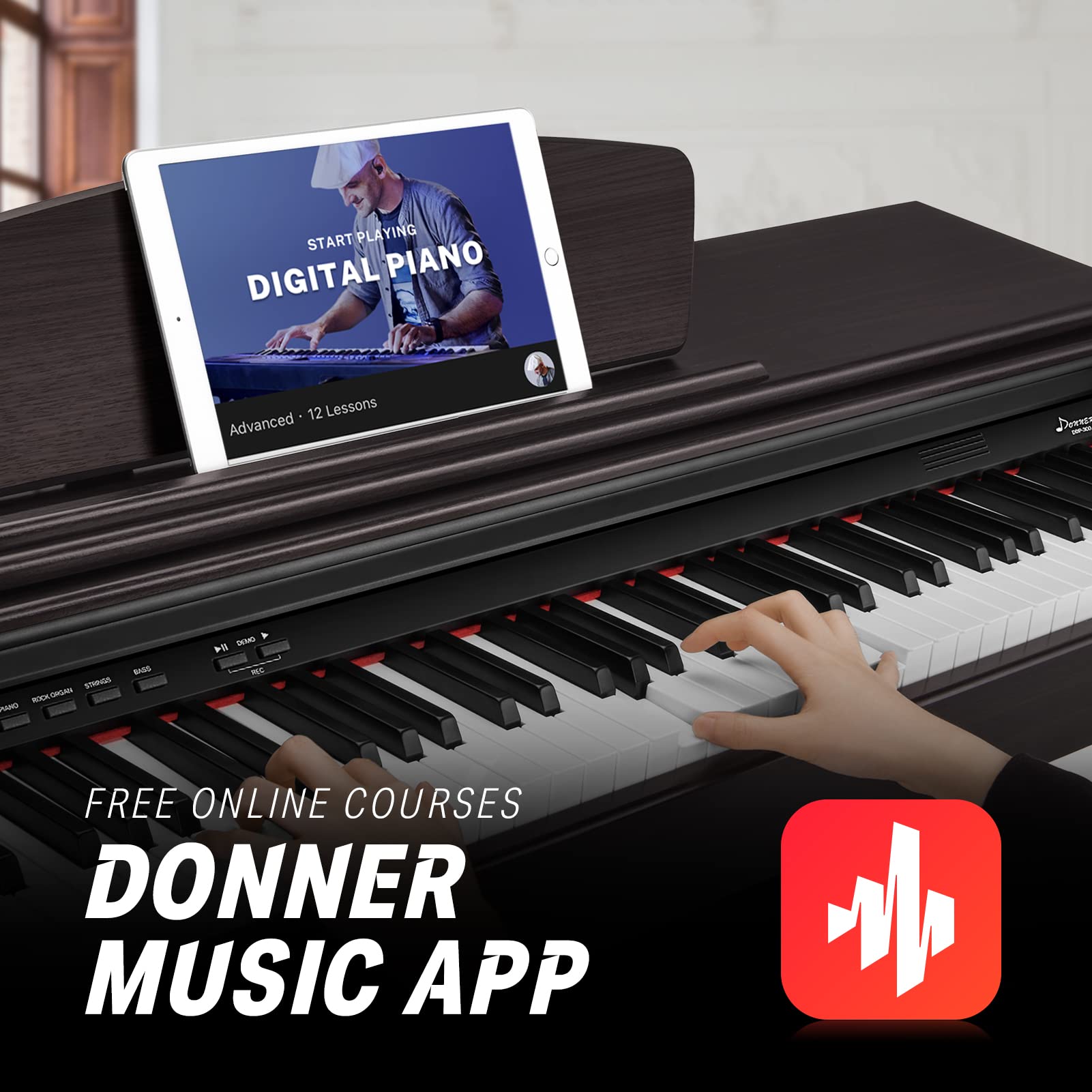 Donner DDP-300 Digital Piano + Donner Duet Piano Bench