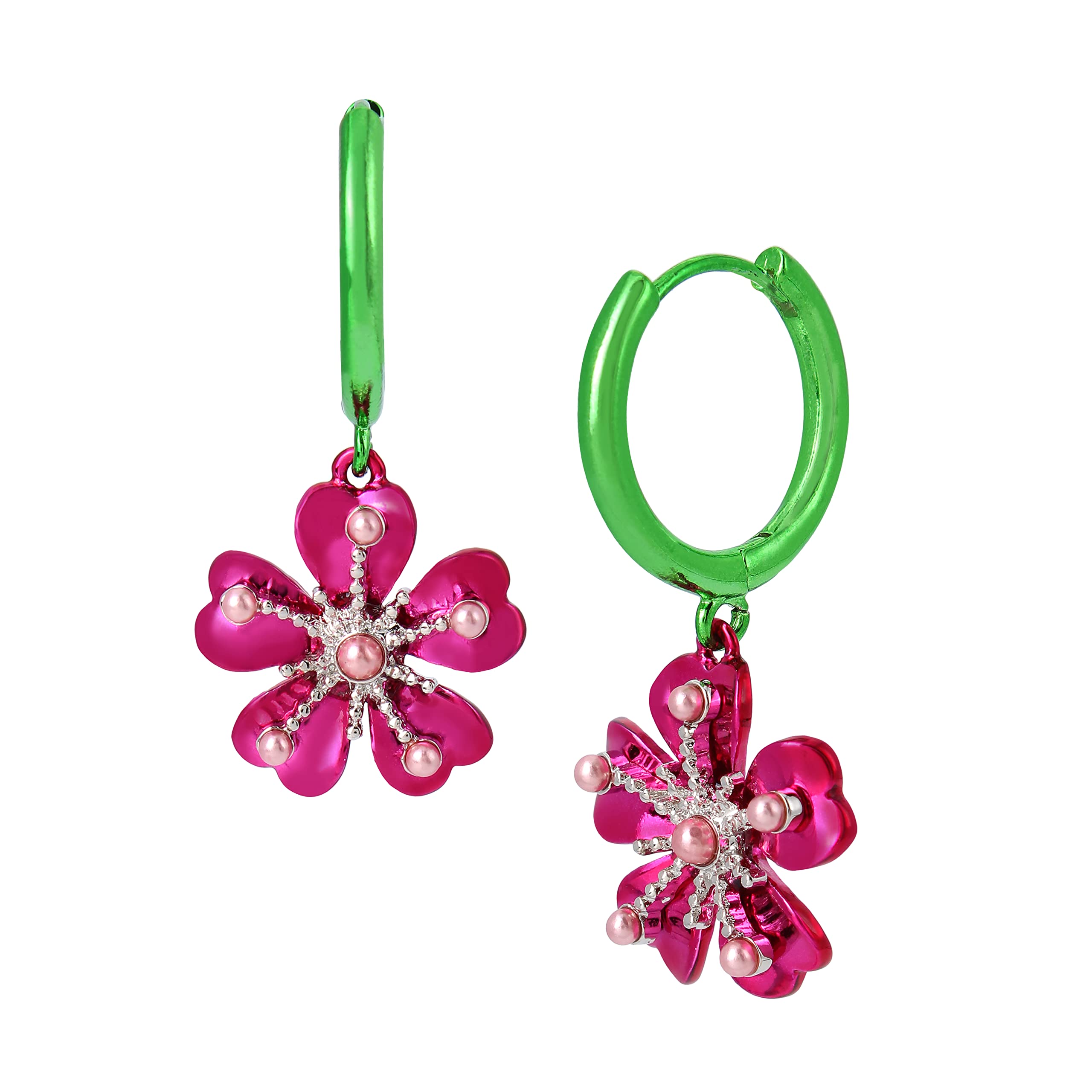 Betsey Flower Hoop Earrings