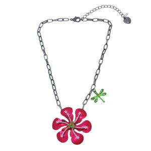 betsey johnson flower pendant necklace