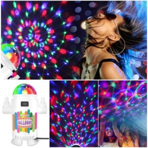 Air Balloon Pump, AGPTEK Electric Blower Pump with Dual Nozzles, Portable Balloon Blower Pump for Inflation with LED Magical Ball Light for Decoration and Party