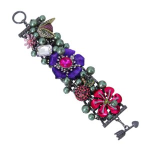 betsey johnson flower statement bracelet