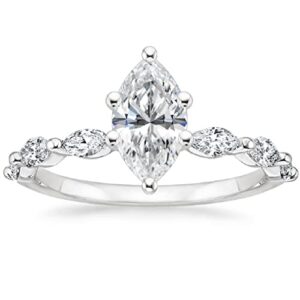 JEWELERYN Lovely Solitiare Bridal Set, Marquise Cut 3 CT, Colorless Moissanite Ring Set, 925 Sterling Silver, Engagement Ring, Wedding Ring, Christmas Gift, Perfact for Gifts Or As You Want (4)