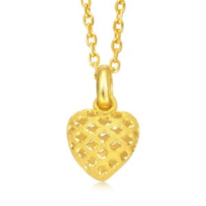 chow sang sang 999.9 24k solid gold price-by-weight 1.12g gold petite heart pendant for women 14862p | [not include the necklace]