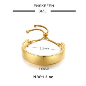 ENSKEFEN 14K Gold Bracelets for Women Adjustable Slider Bracelet Bangle Bracelets for Women Gold Chain Bracelet