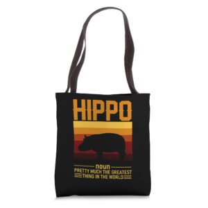 hippo noun pretty much the greatest thing in the world tote bag