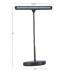 Extra Wide Piano Music Lamp- 18 LED Light for Piano, Desk, Reading, Crafting, Includes Wall Plug Adapter