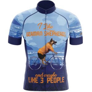 zolo gifts men’s cycling jersey i like german shepherd and maybe like 3 people short sleeve bike shirt with pockets size l multicoloured