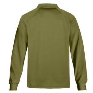 MOHEEN Men's Outdoor Sport Performance Polo Long Sleeve Shirt Tactical Top Tee Shirt(Army Green,4XL)