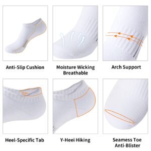 BUDERMMY Running Ankle Socks for Women Athletic Cotton Cushioned 5-6 Pairs Workout No Show Socks Women (8-10, 3 Color)