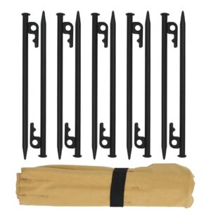 thousfan 10 inch tent stakes,metal heavy duty camping stakes for outdoor canopy and tarp ,10 pack with portable bag