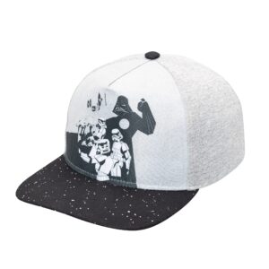 star wars classic embroidered logo flatbrim baseball cap hat, boys youth, black & red