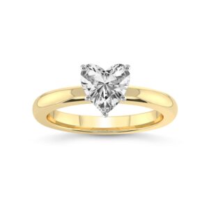 FRIENDLY DIAMONDS 1 Carat IGI Certified Heart Shape Lab Grown Diamond Ring | 14K Or 18K White, Yellow Or Rose Gold | Quinn Solitaire Diamond Engagement Ring | FG-VS1-VS2 Quality