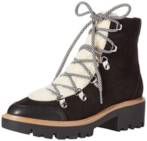 the drop women's caleb shearling hiking boot black, 7.5